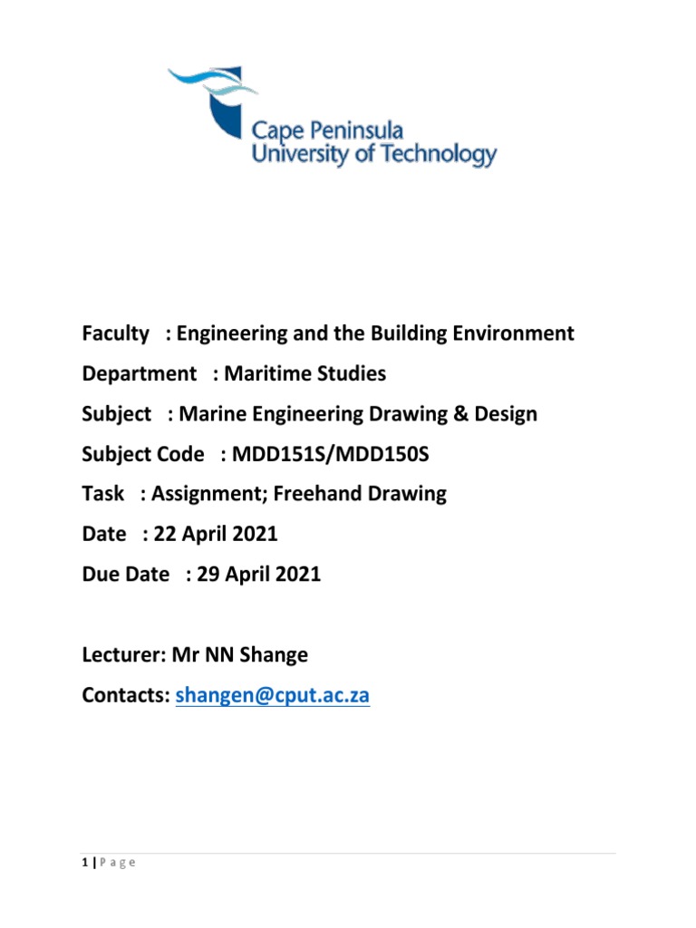 Marine Engineering Drawing Assignment | PDF | Machine Tool | Shipping