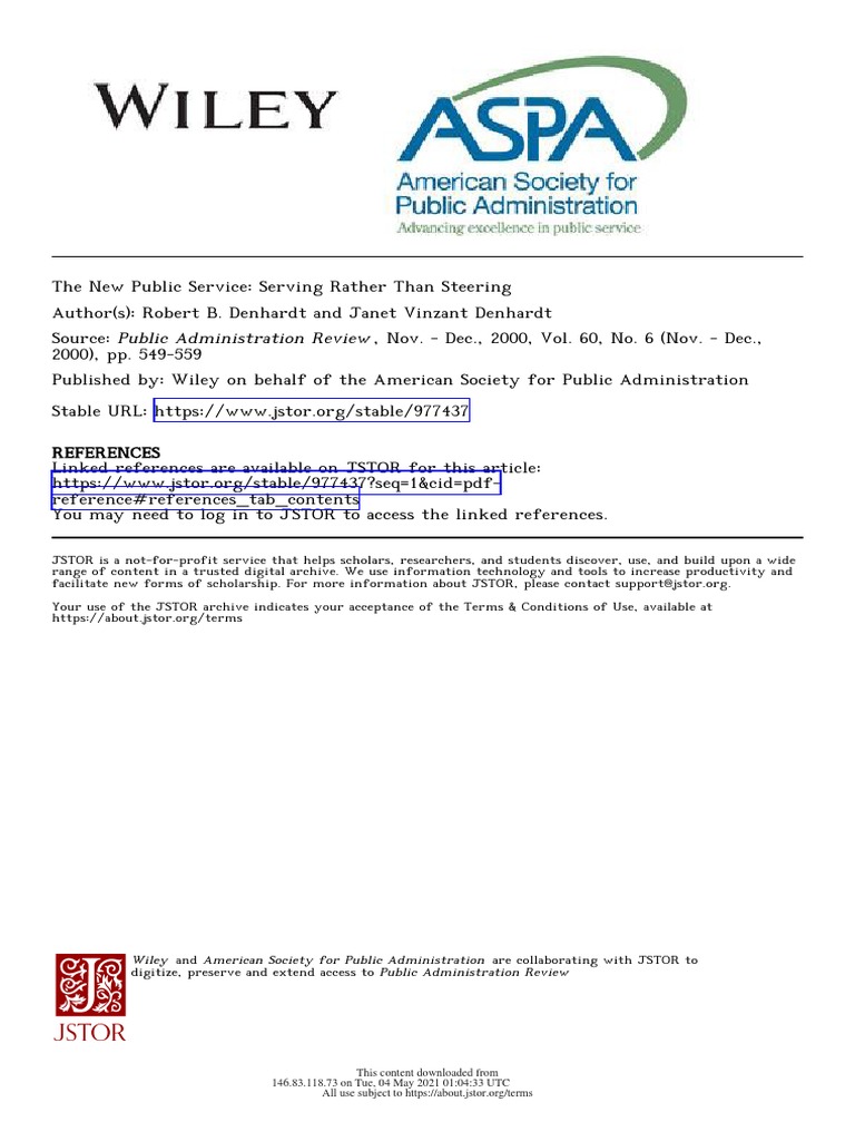 New Public Service: A Citizen-Centric Approach | PDF | Public ...