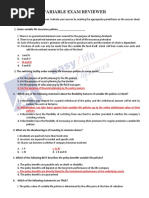 Insurance Commission Licensure Examination Reviewer Variable Universal ...