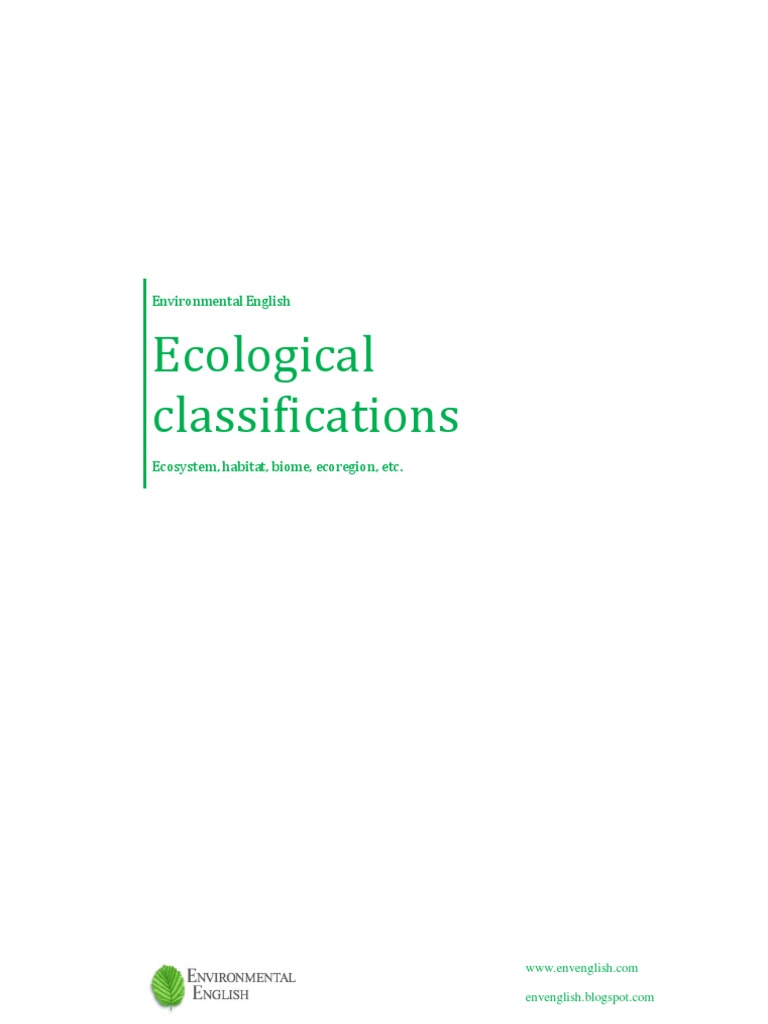 Ecological Classifications: Environmental English | PDF | Grassland ...