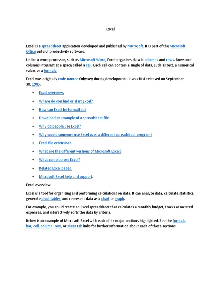 Introduction To Excel | PDF | Microsoft Excel | Spreadsheet