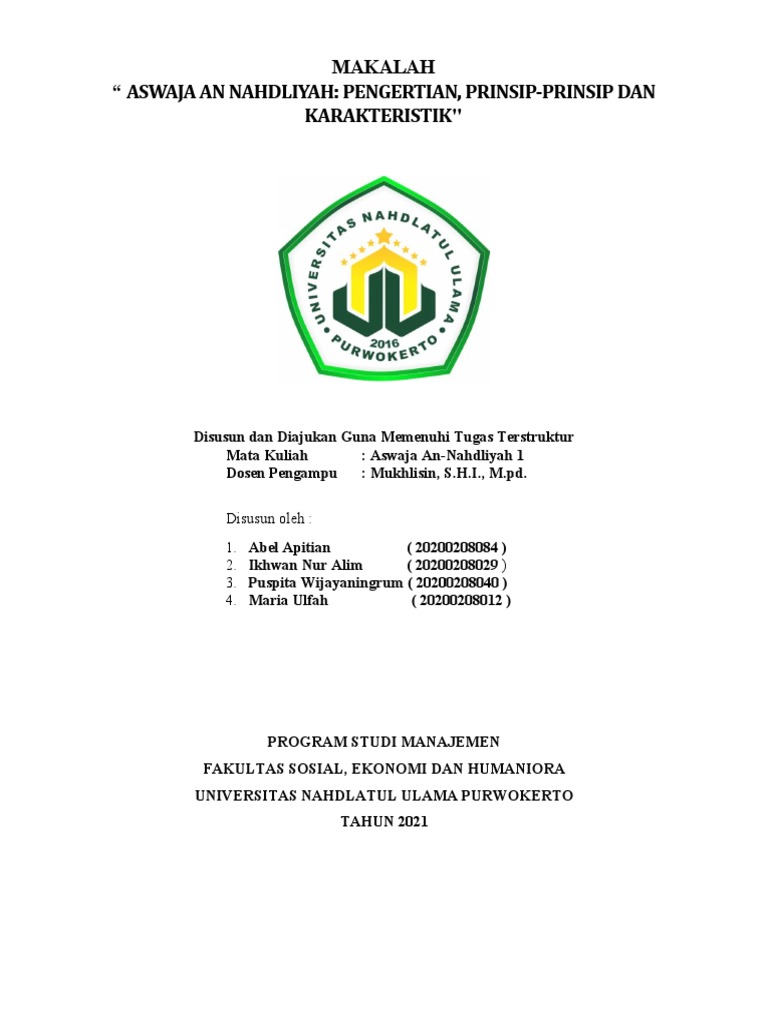 MAKALAH ASWAJA Kel 7 | PDF