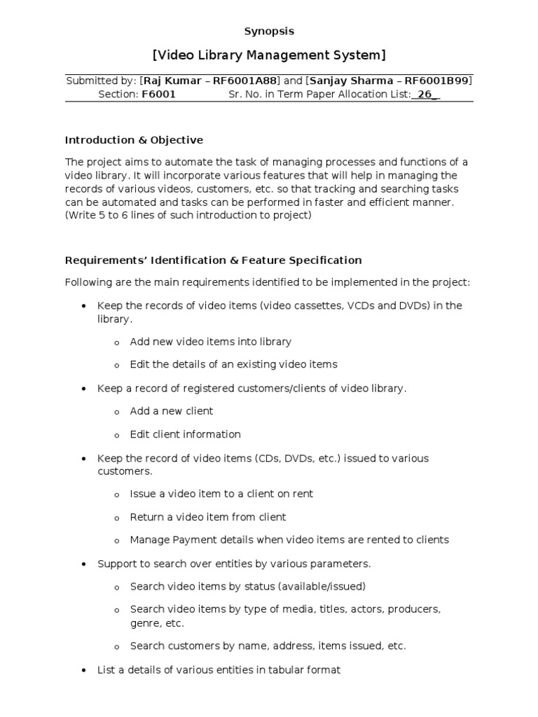 TP Synopsis Sample | PDF | User (Computing) | Dvd