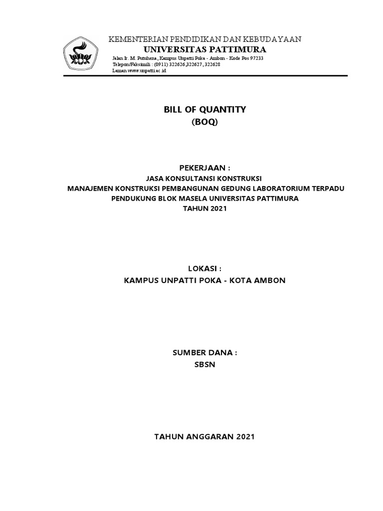 BoQ - MK Lab Terpadu | PDF