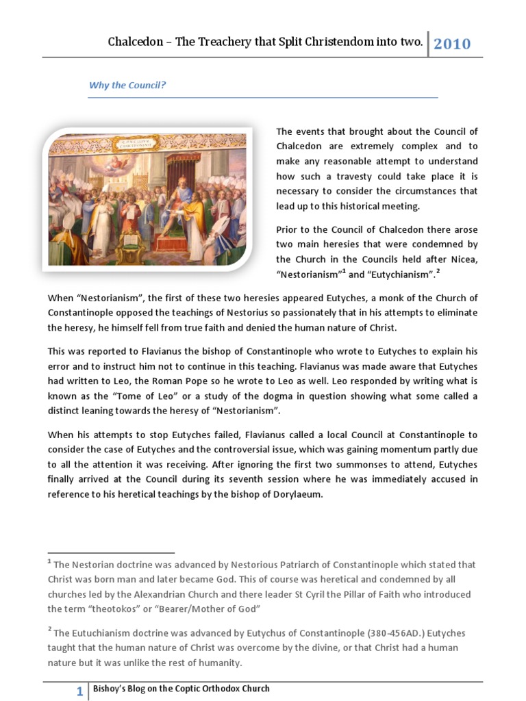 Chalcedon: The Split of Christendom | PDF | Council Of Chalcedon ...