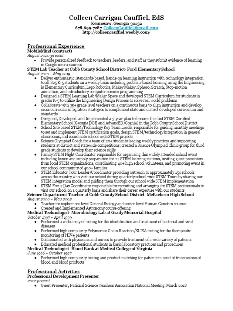 STEM Education & Leadership Profile | PDF | Science, Technology ...