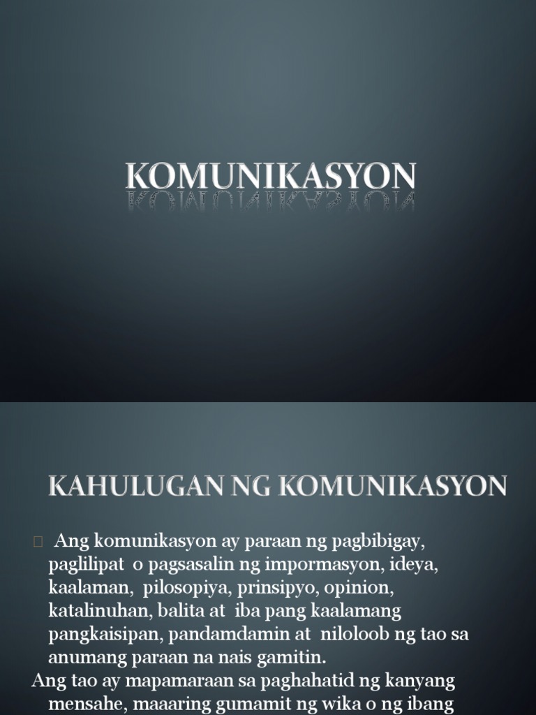 Komunikasyon-Ppt 1 | PDF