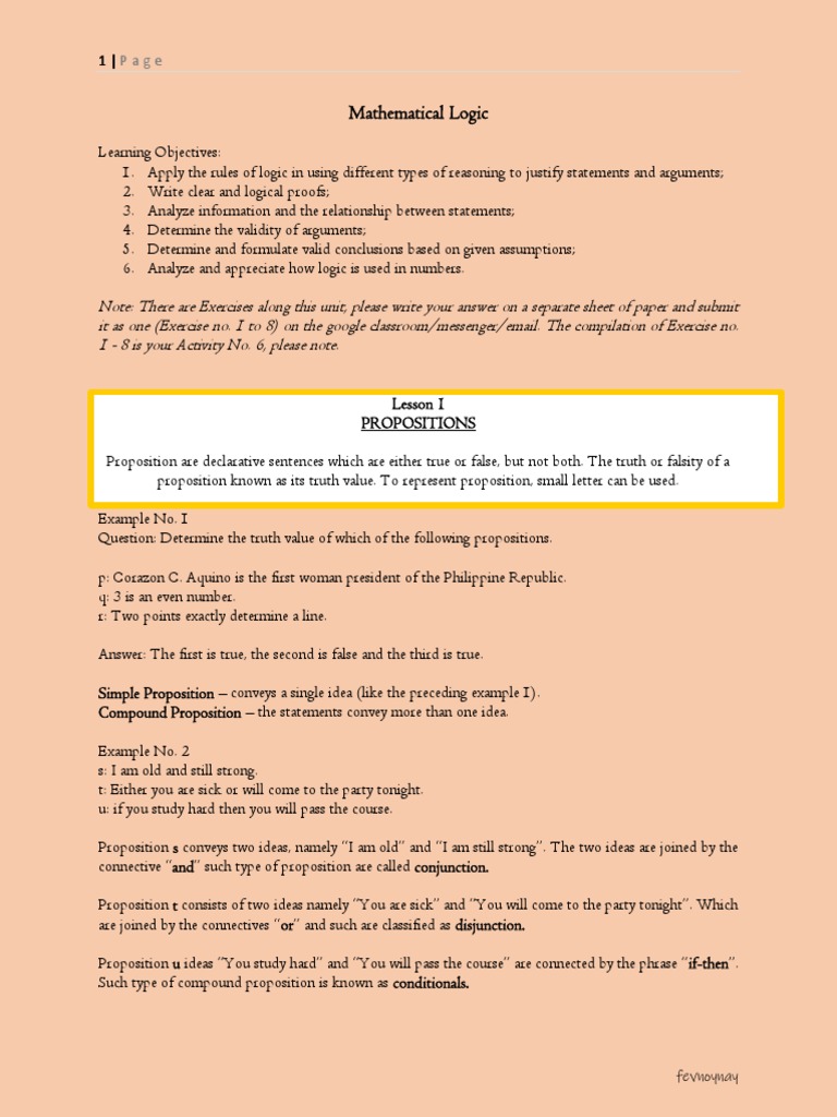 Mathematical Logic (Final) | PDF | Argument | If And Only If