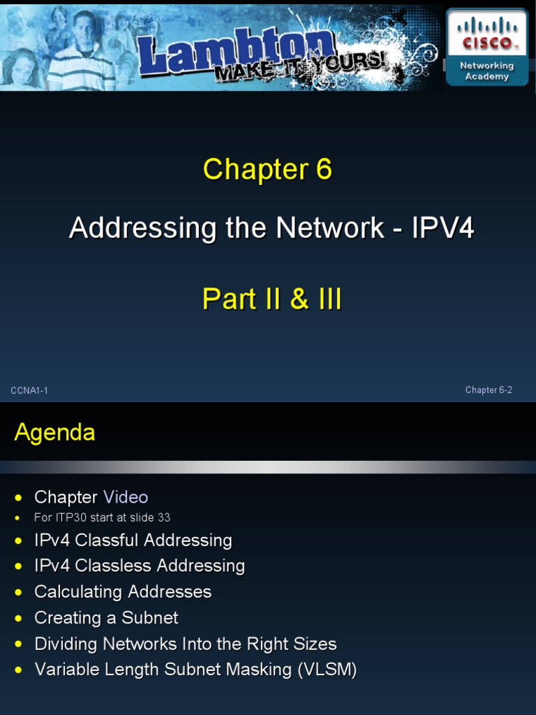 Expl NetFund CH 06 IPv4 Part 2&3 Combined - 70 Slides | PDF | Ip Address | Wide Area Network