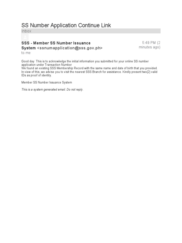 SS Number Application Update | PDF | Finance & Money Management