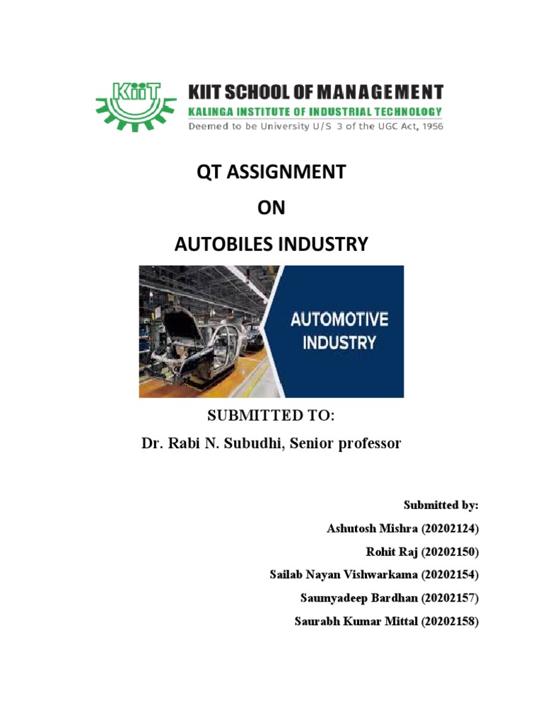 QT ASSIGNMENT Regression | PDF | Dependent And Independent Variables | Regression Analysis