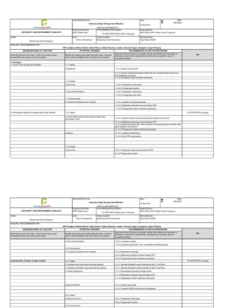 JSEA Clening Tangki | PDF