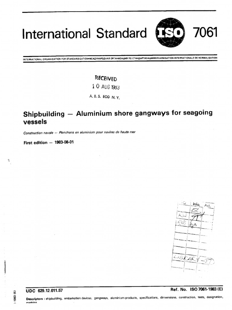 ISO 7061 Gangways | PDF