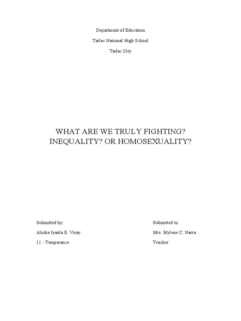 Position Paper | PDF | Discrimination | Lgbt Community
