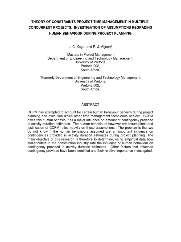 Critical Chain Project Management | Download Free PDF | Project ...