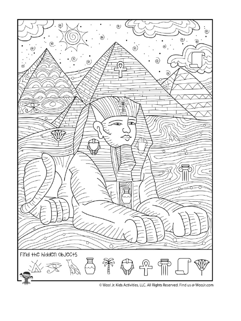 Egypt Pyramids Sphinx Hidden Activity Page - Woo! Jr. Kids Activities | PDF