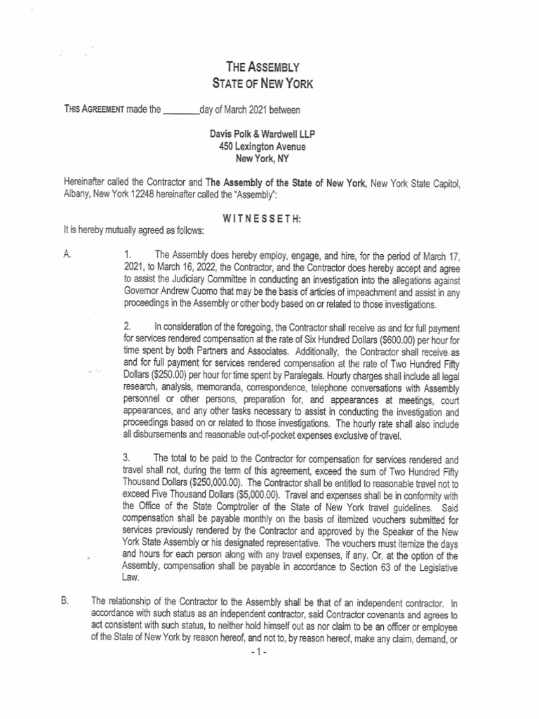 Fully Executed Copy of Davis Polk Contract | PDF