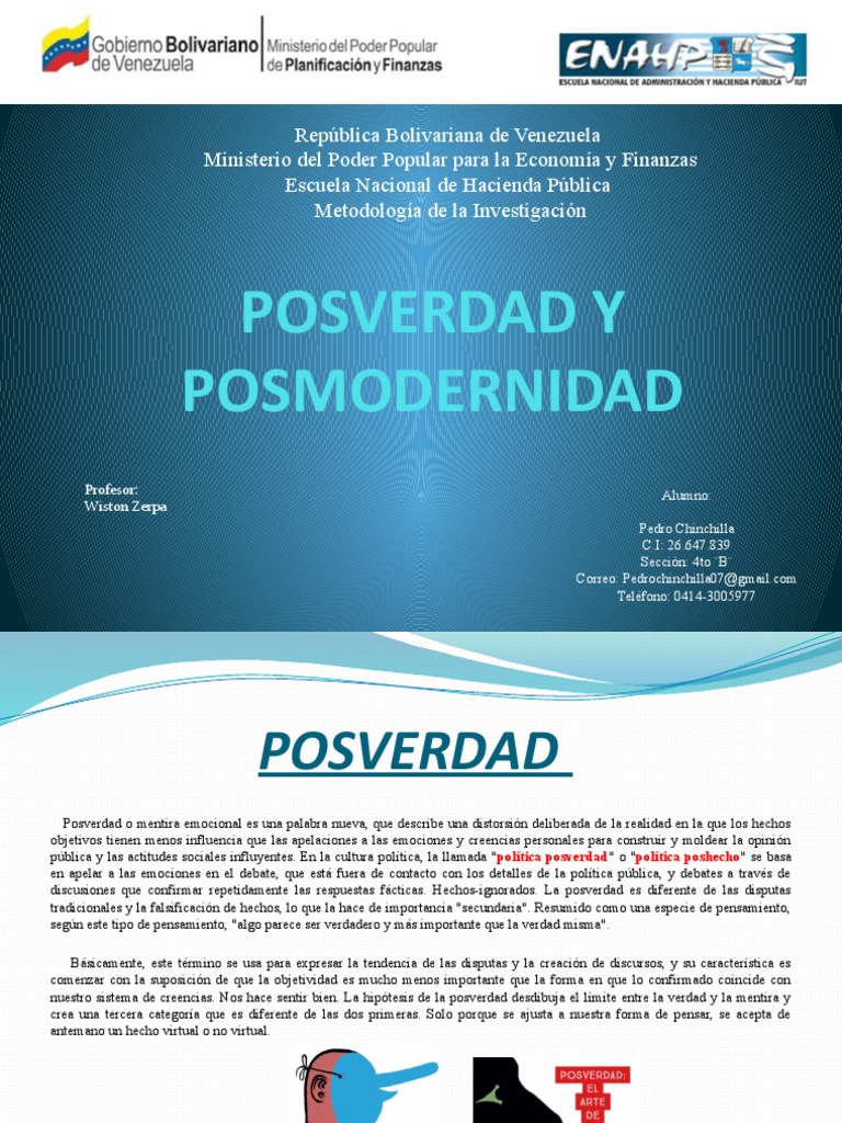 Posverdad y Posmodernidad | PDF | Movimientos filosóficos | Teorías ...