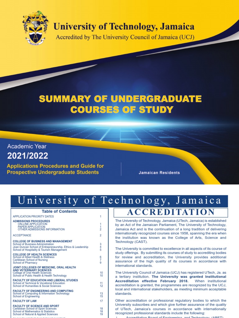 UTech Jamaica Admissions Guide | PDF | University And College Admission ...