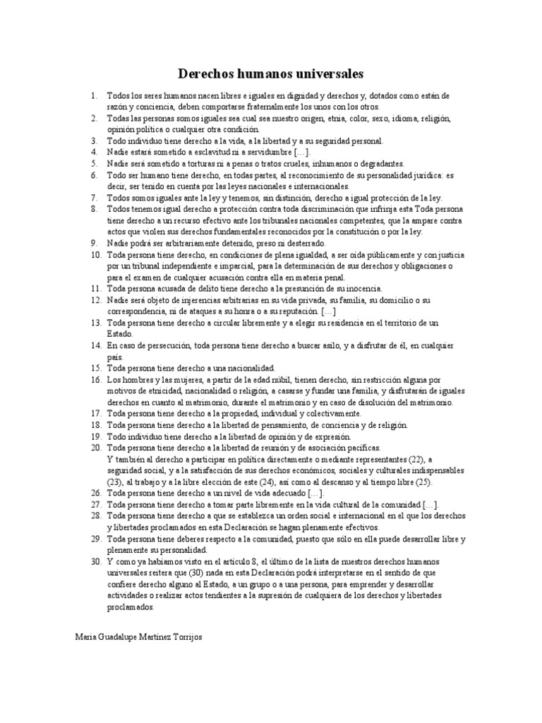 Derechos Humanos Universales | PDF | Libertad de expresión | Derechos ...
