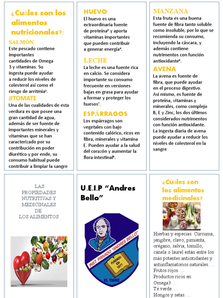 Triptico | PDF | Vegetales | Alimentos