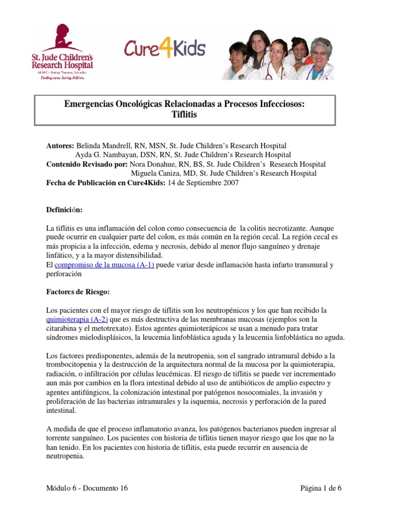 Emergencias Oncológicas Relacionadas A Procesos Infecciosos: Tiflitis ...