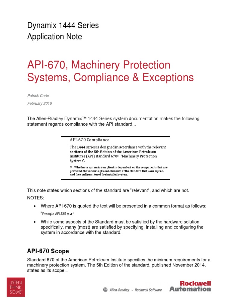 Dynamix 1444 API-670 Compliance - Feb 16 | PDF | Sensor | System