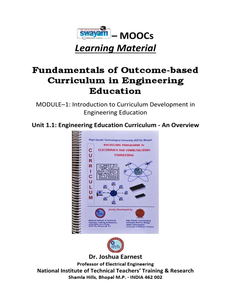 Unit 1.1 Engineering Education Curriculum - An Overviewf | PDF ...