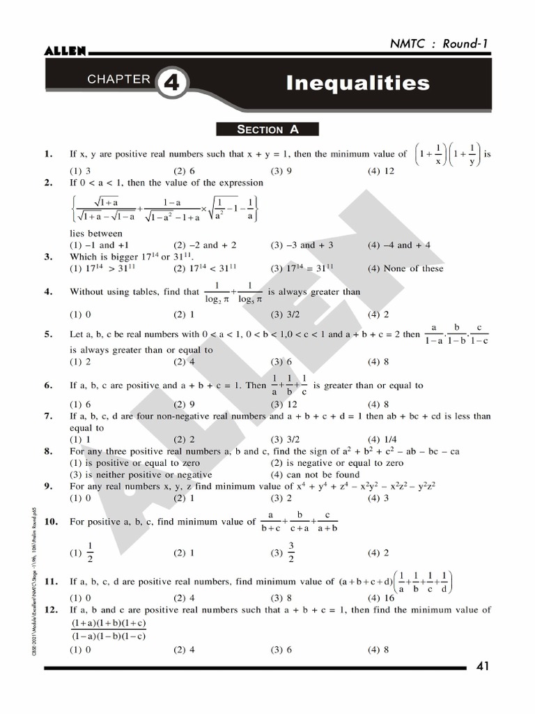 Inequalities Chapter4 | PDF