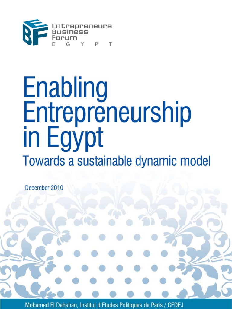 Egypt Entrepreneurship Report | PDF | Venture Capital | Corporate Finance