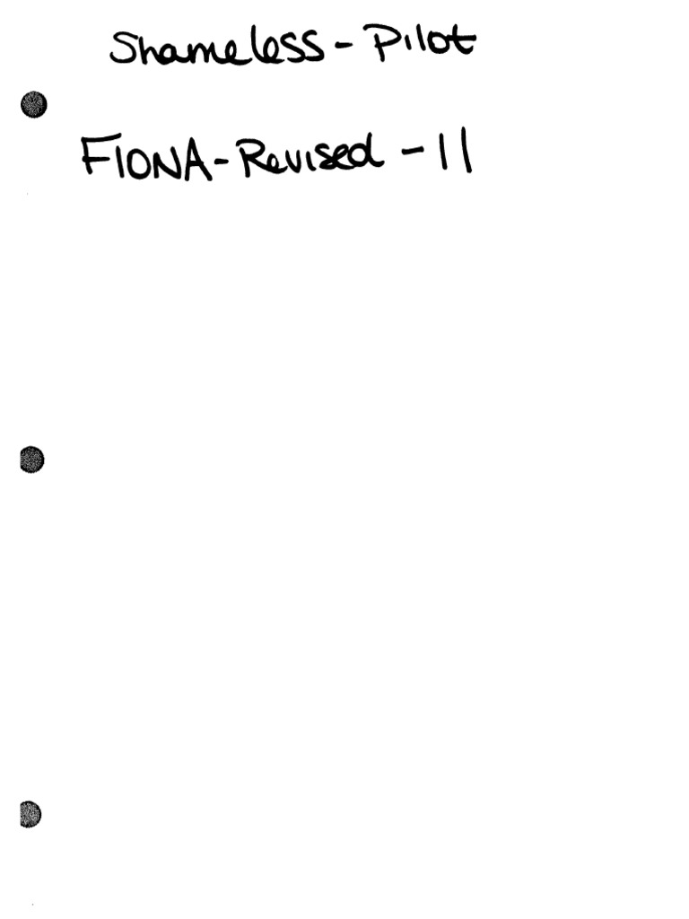 Shameless Pilot - Steve and Fiona Scenes | PDF