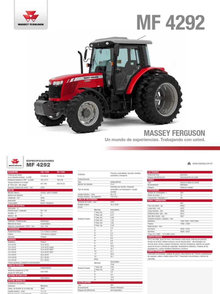 MF 4292 | PDF | Tracción en las cuatro ruedas | Tecnología de vehículos