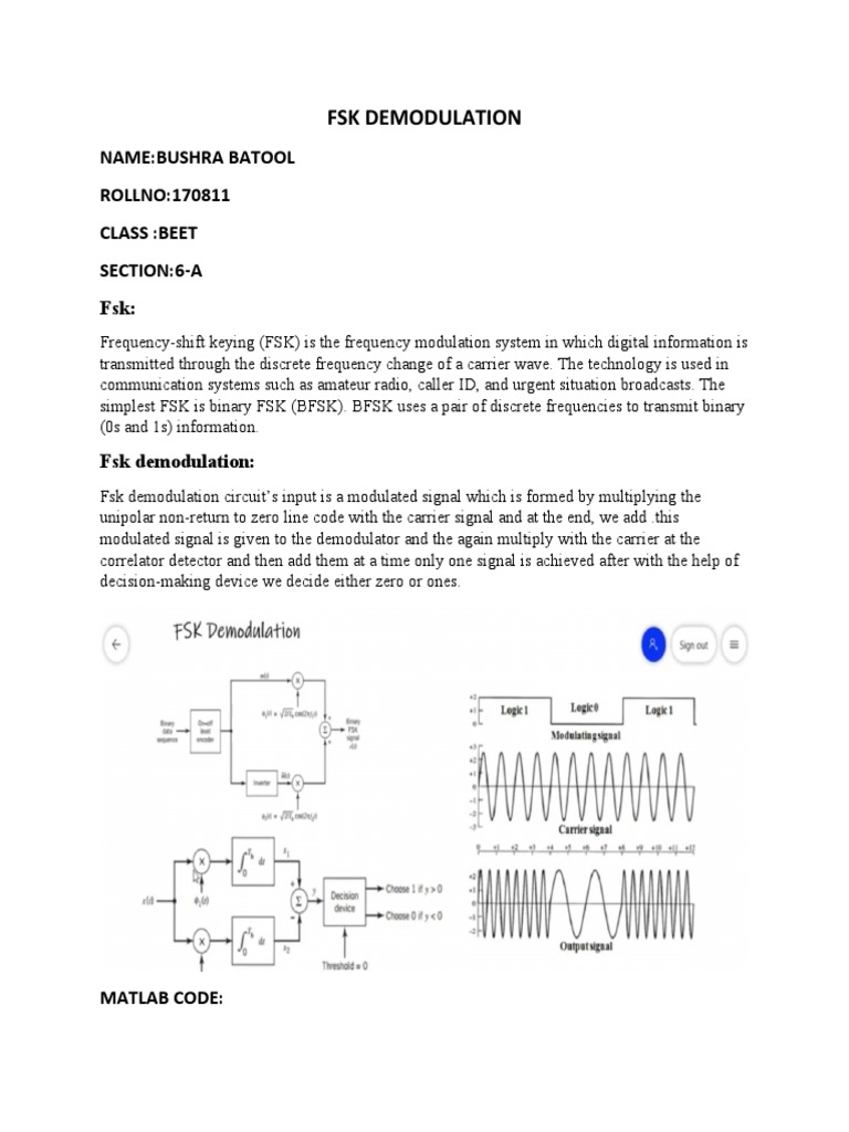 FSK Demodulation | PDF