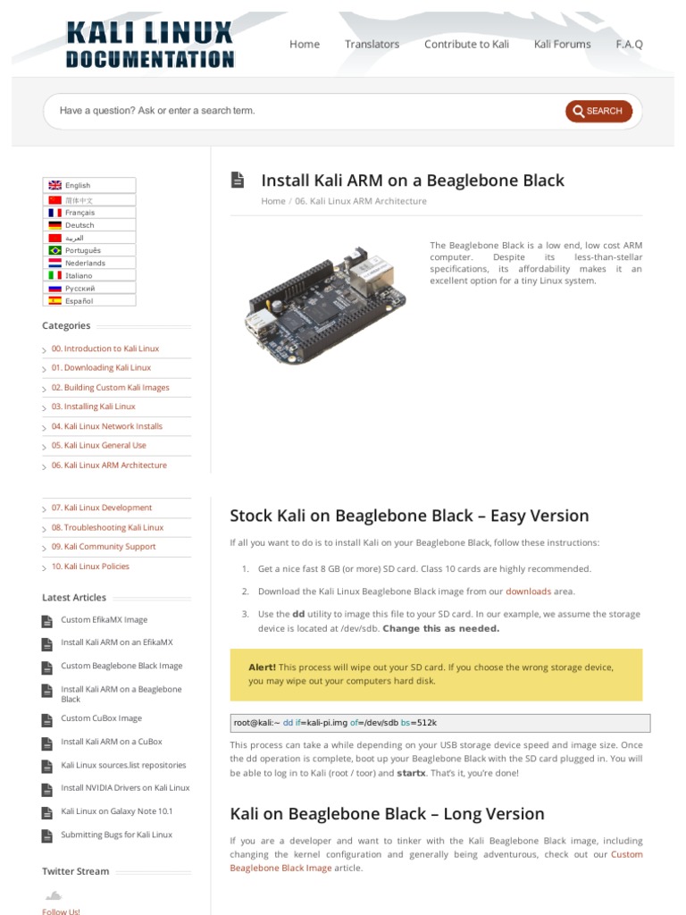 Install Kali ARM On A Beaglebone Black | PDF | Linux | Arm Architecture