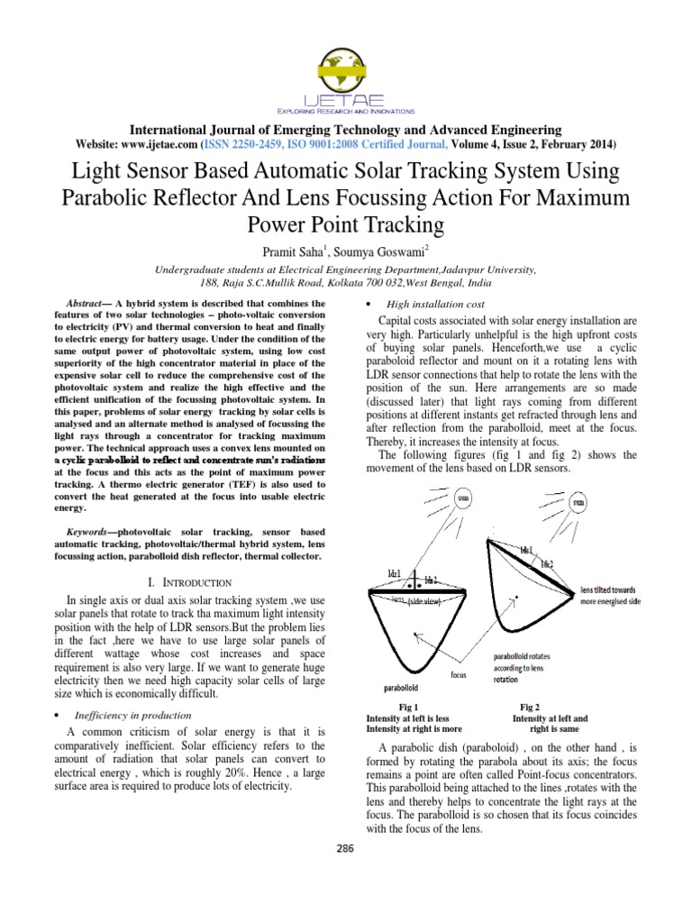 Automatic Solar Tracking System Design | PDF | Solar Power | Photovoltaics