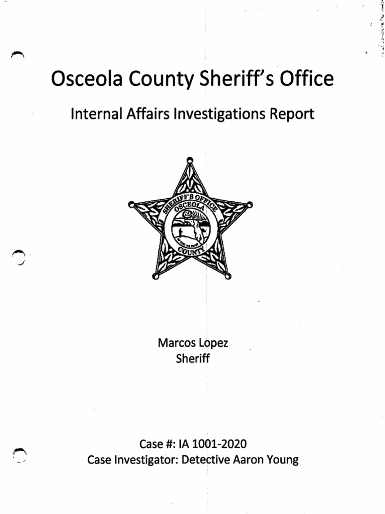 Osceola County Internal Affairs Report | PDF | Instant Messaging | Jokes