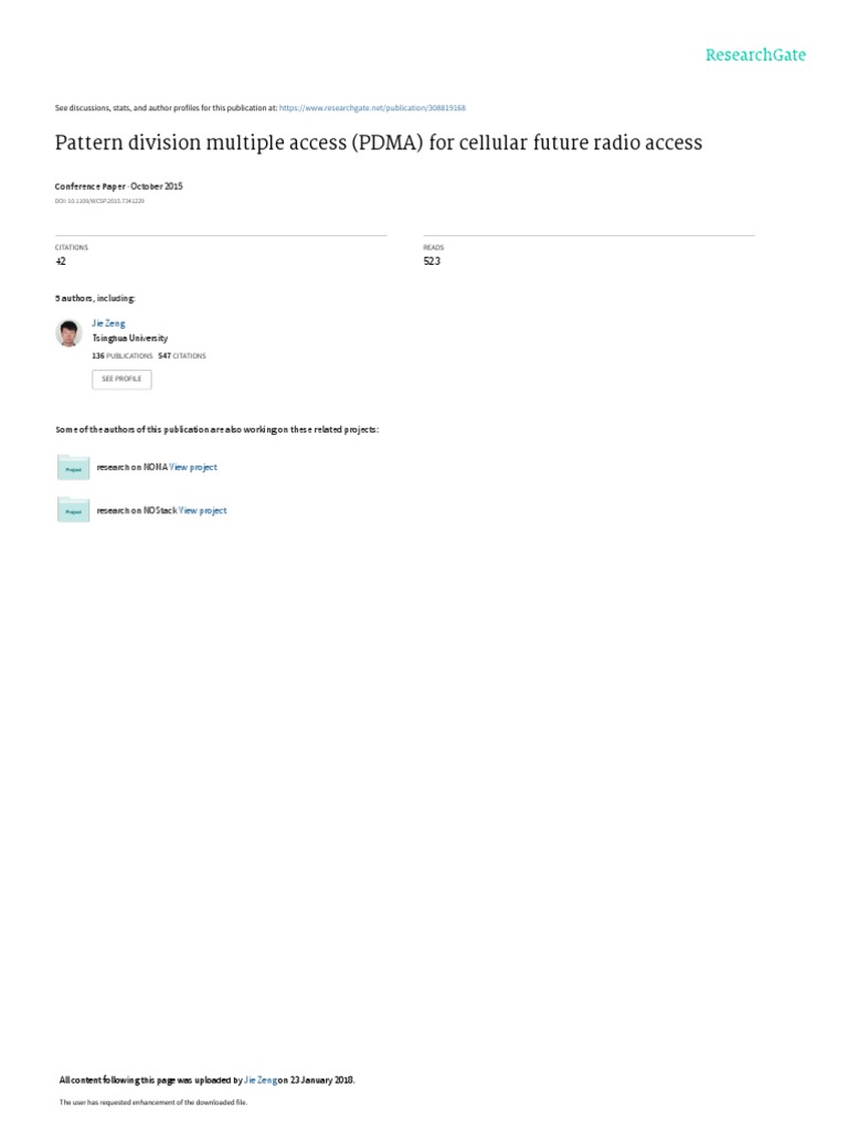 Pattern Division Multiple Access (PDMA) For Cellular Future Radio ...
