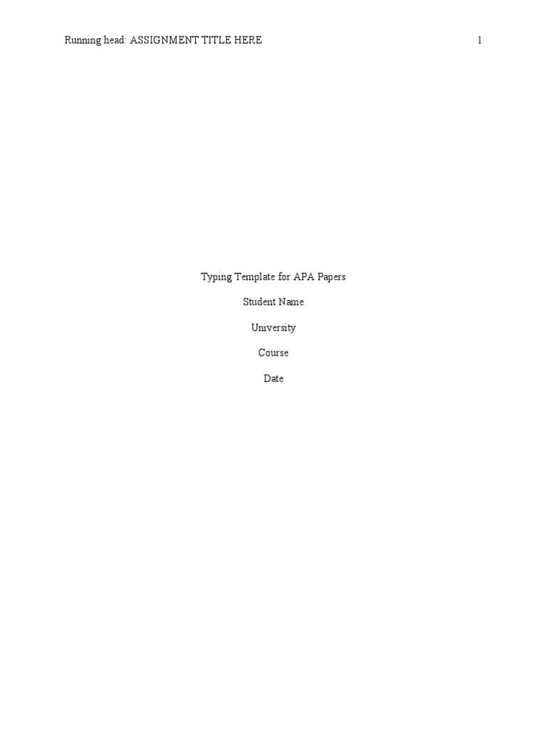 APA 6th Edition Template | PDF | Apa Style | Paragraph