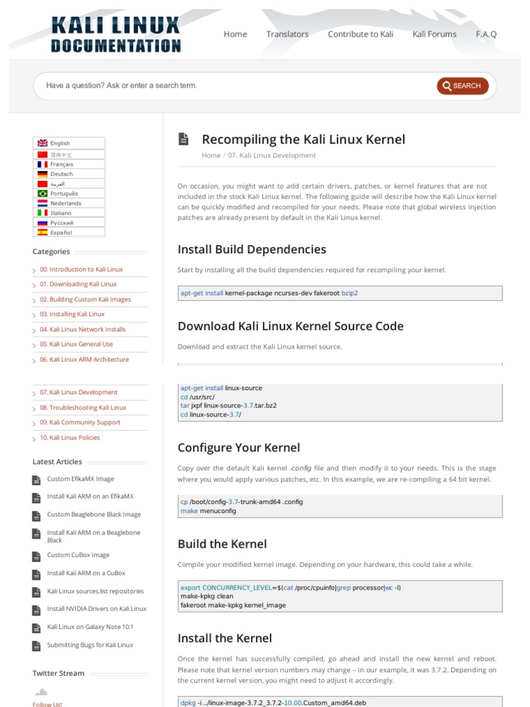 Recompiling The Kali Linux Kernel | PDF | Operating System Families ...