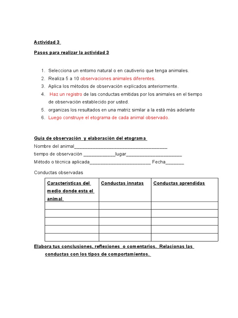 Guía para Elaborar un Etograma Animal | PDF