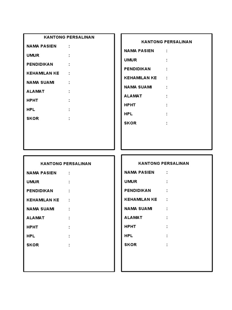 Kantong Persalinan | PDF