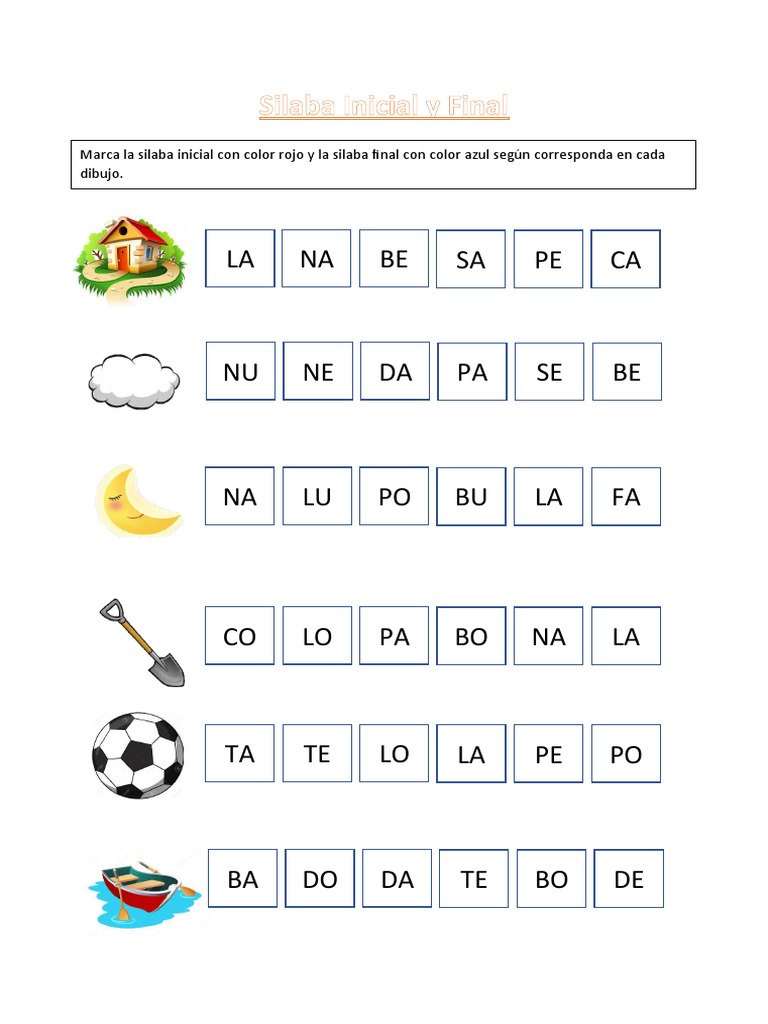 Silaba Inicial y Final | PDF