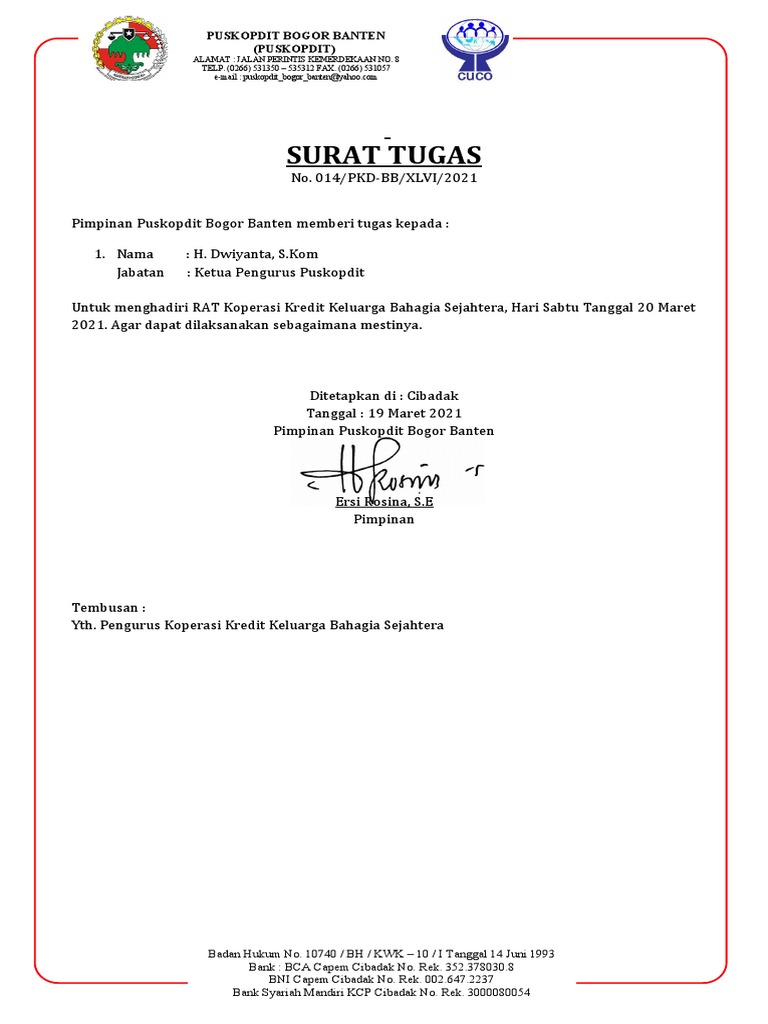 Surat Tugas KBS | PDF
