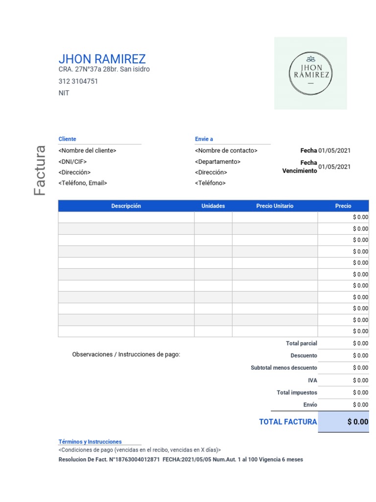 fACTURA Jhon | PDF | Documentos empresariales | Contabilidad