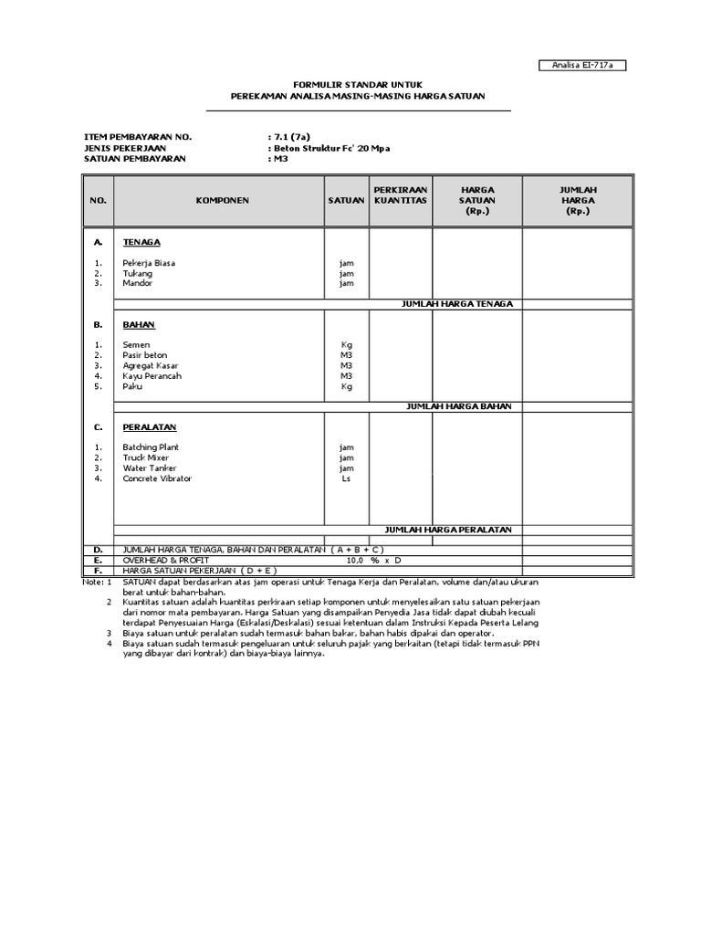 Beton Struktur FC 20 Mpa | PDF