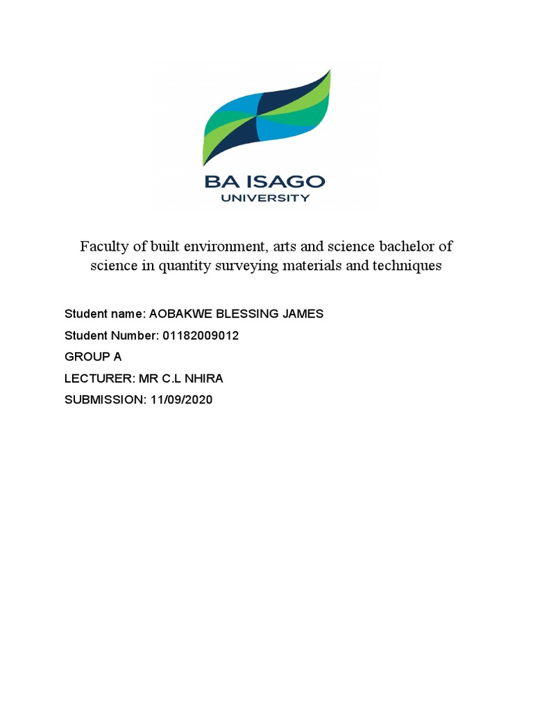 Faculty of Built Environment ASS 222 | PDF