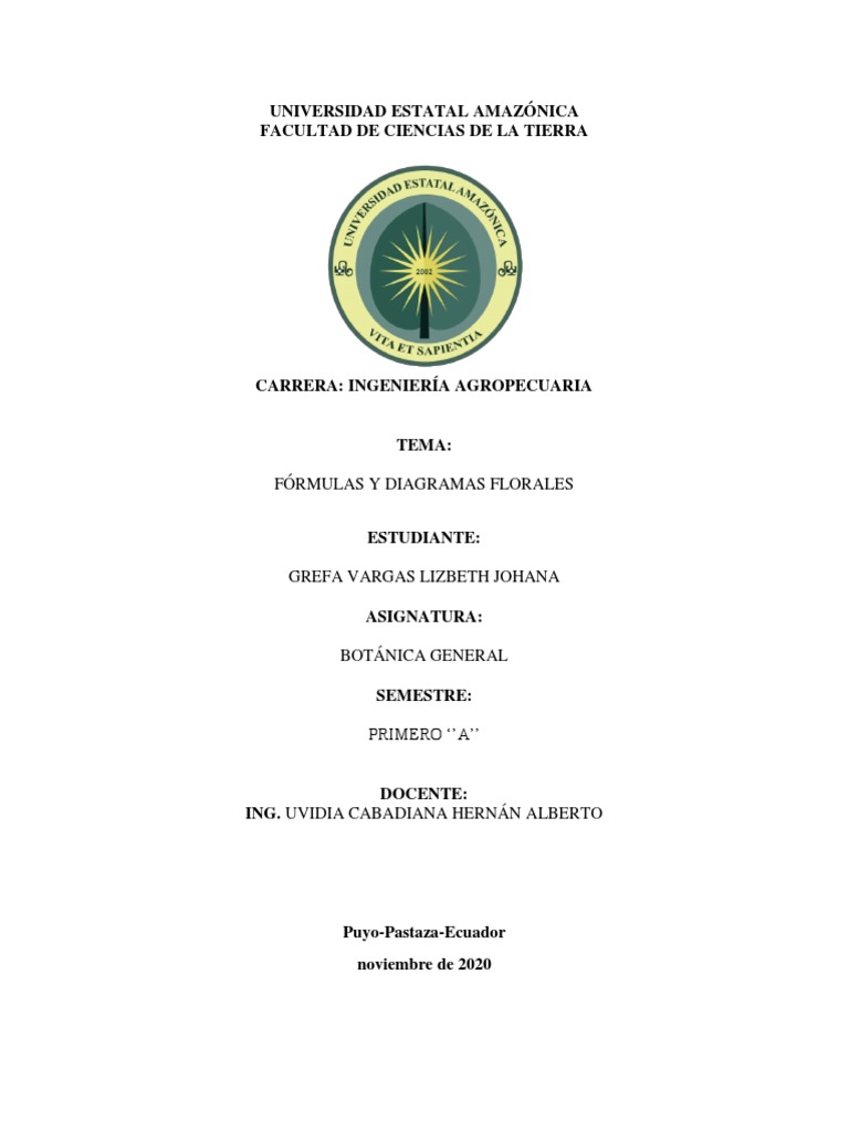 Informe Formula y Diagrama Floral | PDF | Flores | Morfología Vegetal