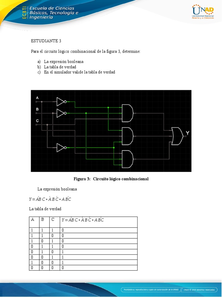 Para El Circuito Lógico Combinacional de La Figura 3 | PDF