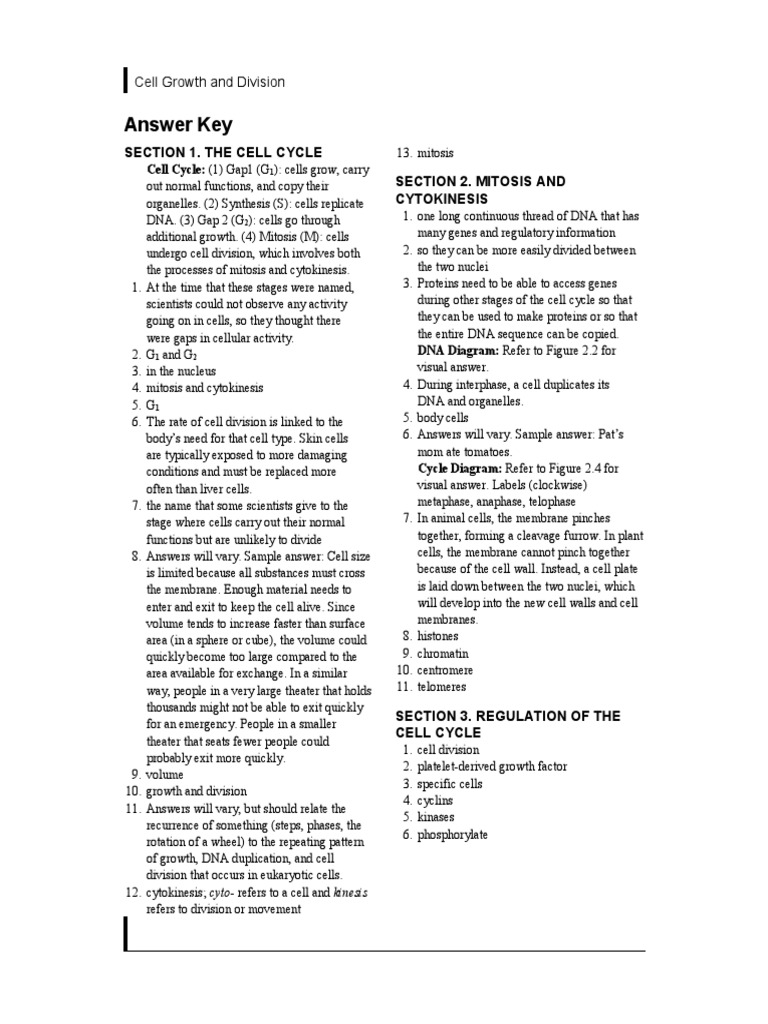 Uploads571457146589cell Growth and Reproduction Key Study Guide PDF ...