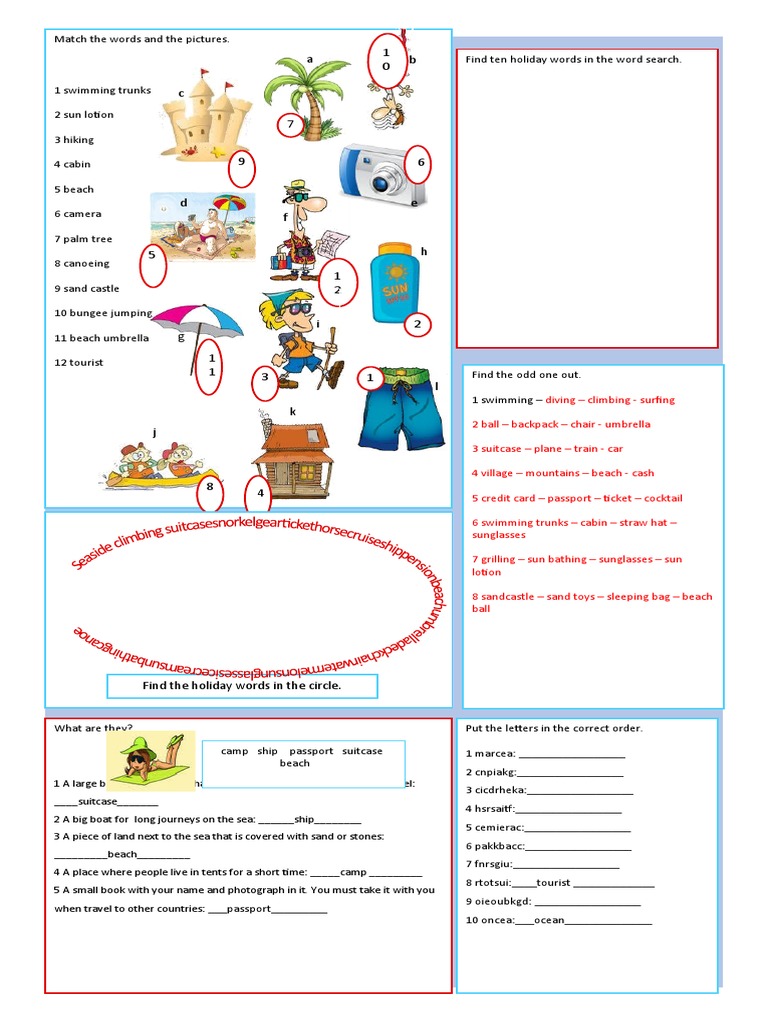 Vocabulary About Vacation | PDF | Leisure | Holiday Or Vacation